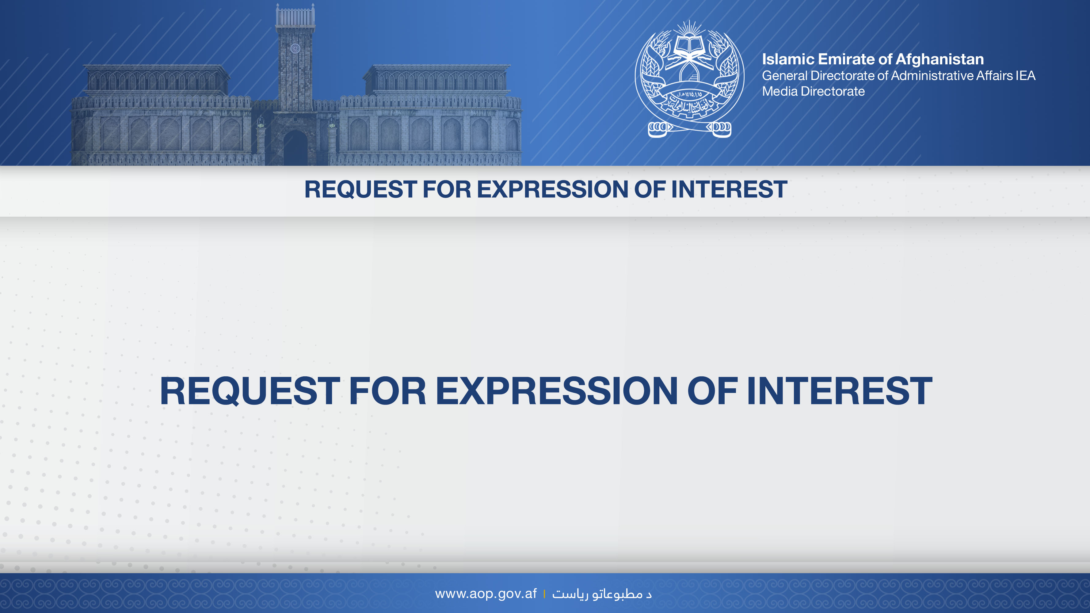 REQUEST FOR EXPRESSION OF INTEREST - AOP